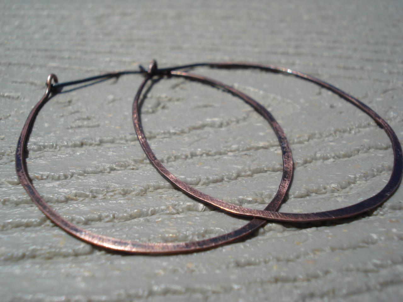 Hoop Earrings, Copper Hoop Earrings, Copper Hoops, Large Hoops ...